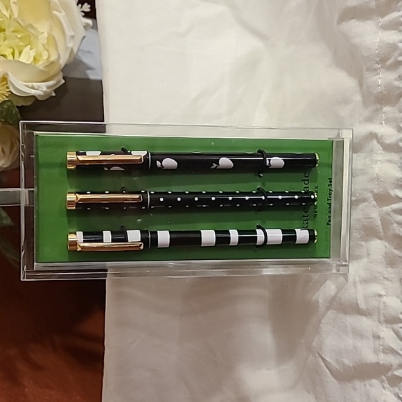kate spade | Office | Kate Spade Dot Stripes Pen Set Of 3 Nib | Poshmark